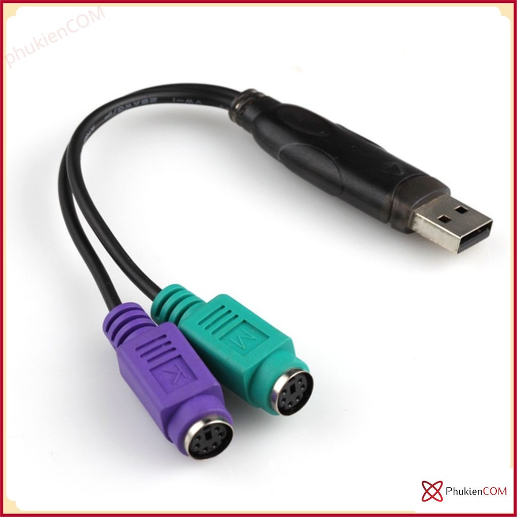 USB to 2 ports PS2 mouse and keyboard for synchronized computers, PCs ...