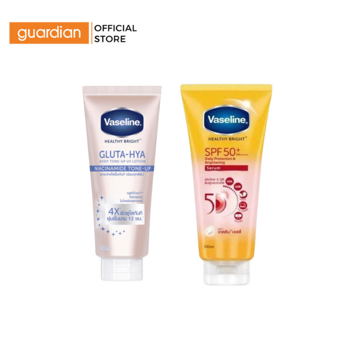 Vaseline 50X Body Sunscreen Serum Combo SPF 50+ PA++++ Brightens Skin ...