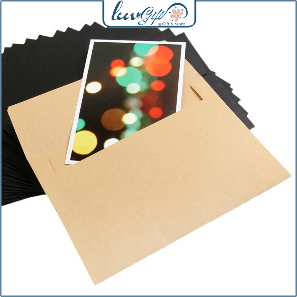 Plain color card envelope basic sample card envelope brown kraft, black ...