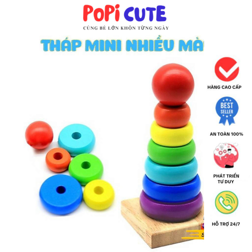 Colorful Mini Tower Assembled Wooden Toys for Children - Tower ...