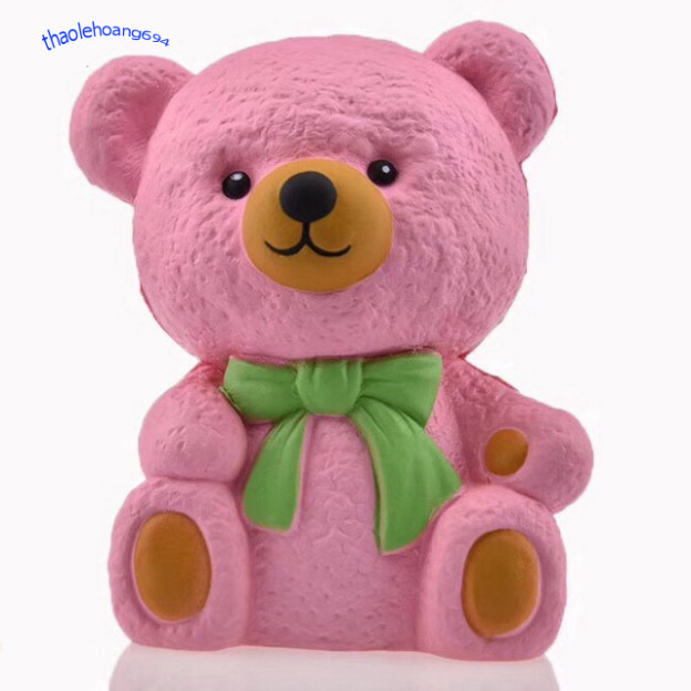 Soft and Cute Jumbo Pink Misa Bear Stress Relieving Foam Toy, Helps ...
