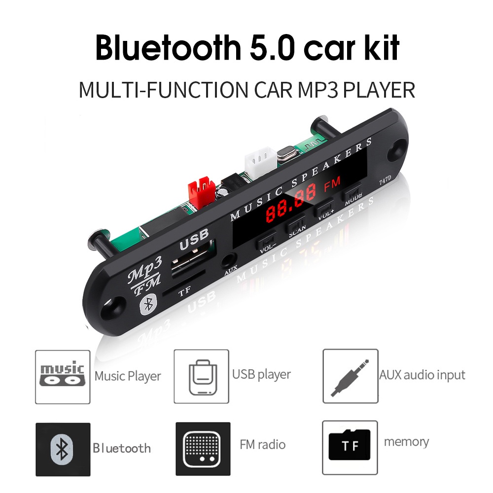 Wireless Bluetooth 5V 12V MP3 Player Decoder Board WMA MP3 Card Reader ...