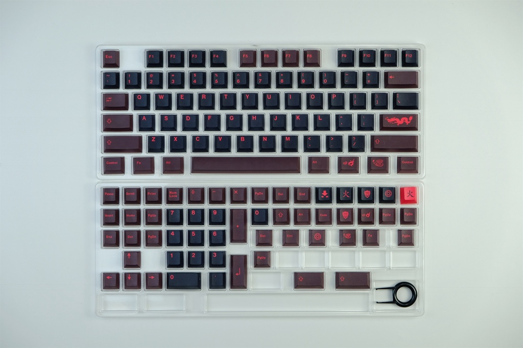 GMK Red Dragon Keycap, 129 Keys PBT Keycaps Cherry Profile DYE-SUB ...
