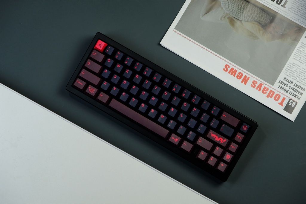 GMK Red Dragon Keycap, 129 Keys PBT Keycaps Cherry Profile DYE-SUB ...