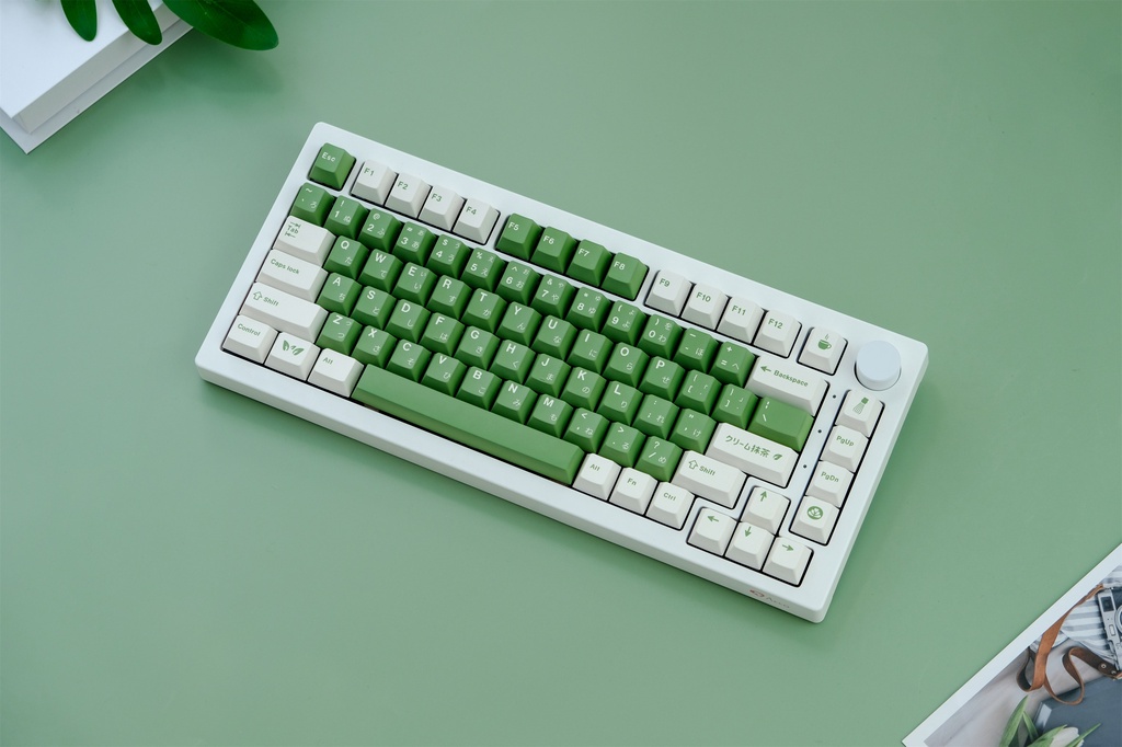GMK Matcha Cakel Keycap, 129 Keys PBT Keycaps Cherry Profile DYE-SUB ...