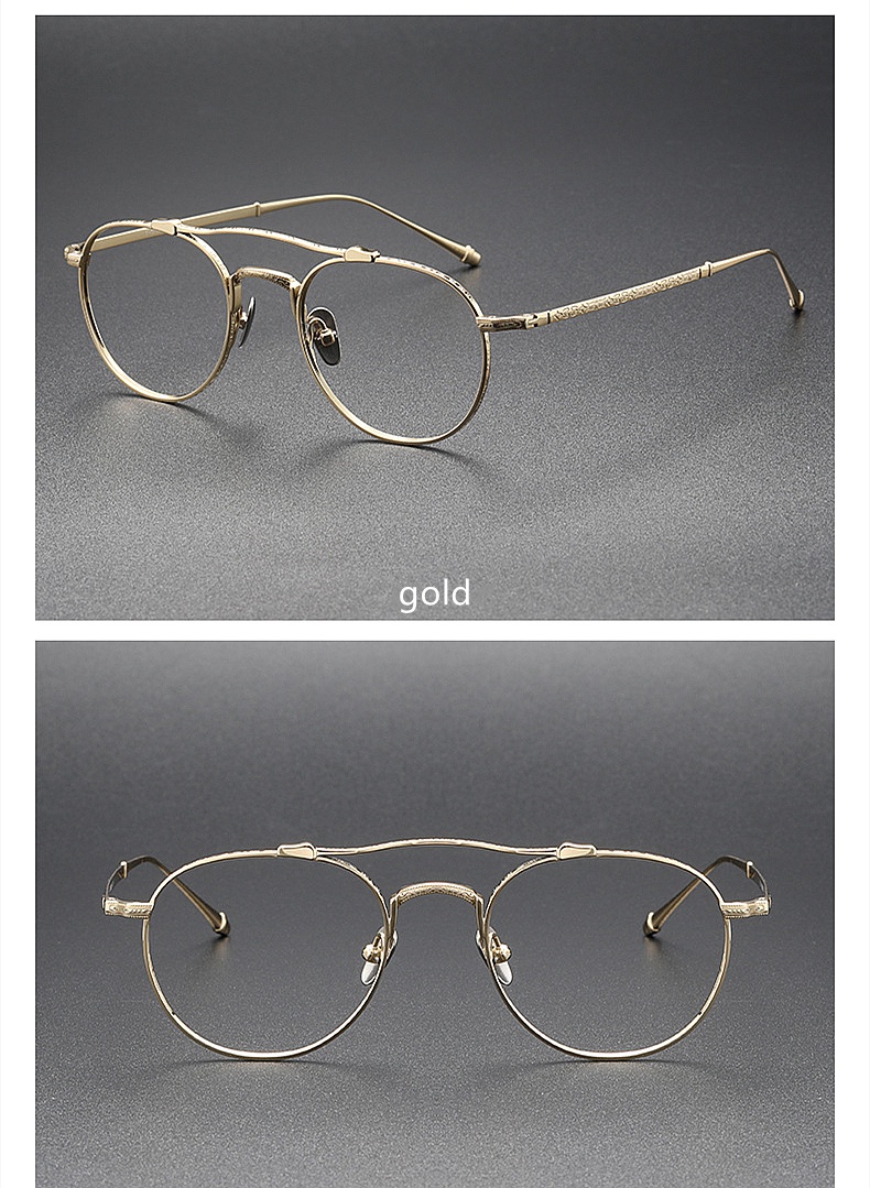 Japanese Style Pure Titanium aviator style Glasses Frame Men Women ...