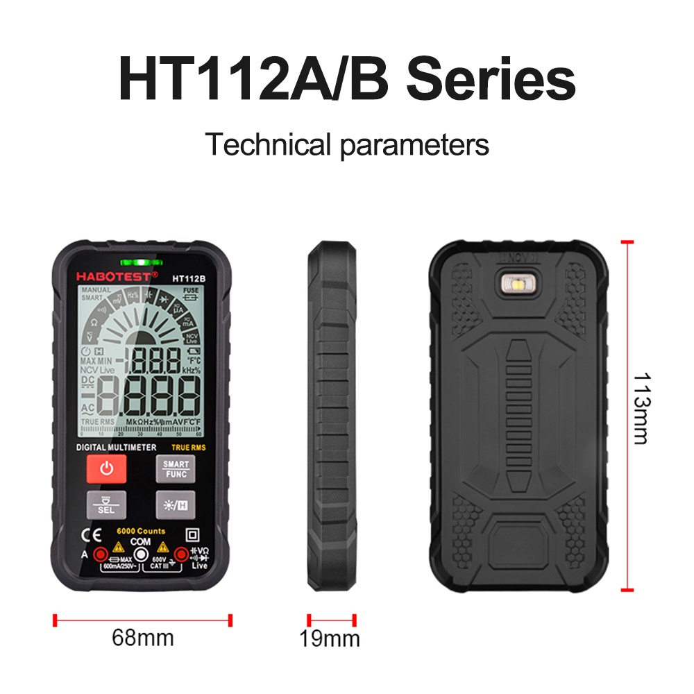 HABOTEST HT112 HT116 Digital Multimeter Multimetro Digital Auto Range ...