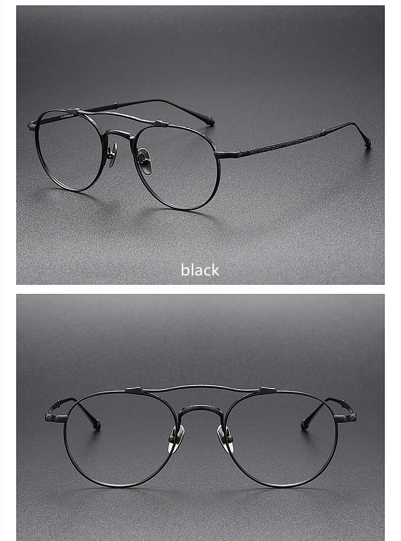 Japanese Style Pure Titanium aviator style Glasses Frame Men Women ...