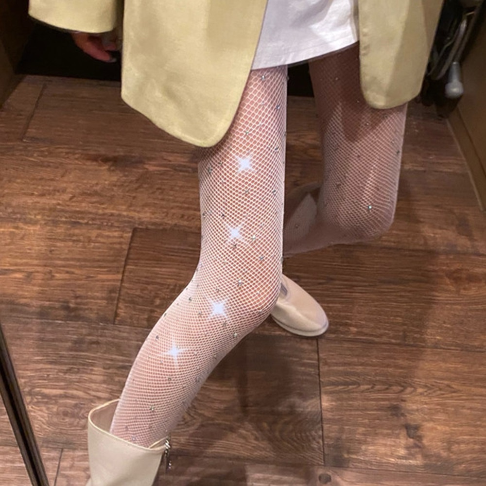 Sexy Transparent Sparkling Rhinestone Mesh Tights Help Slim Legs for ...