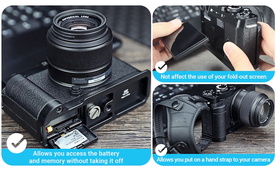 JJC HG-XE4 Aluminium Hand Grip Replaces MHG-XE4 for Fuji Fujifilm X-E4 ...