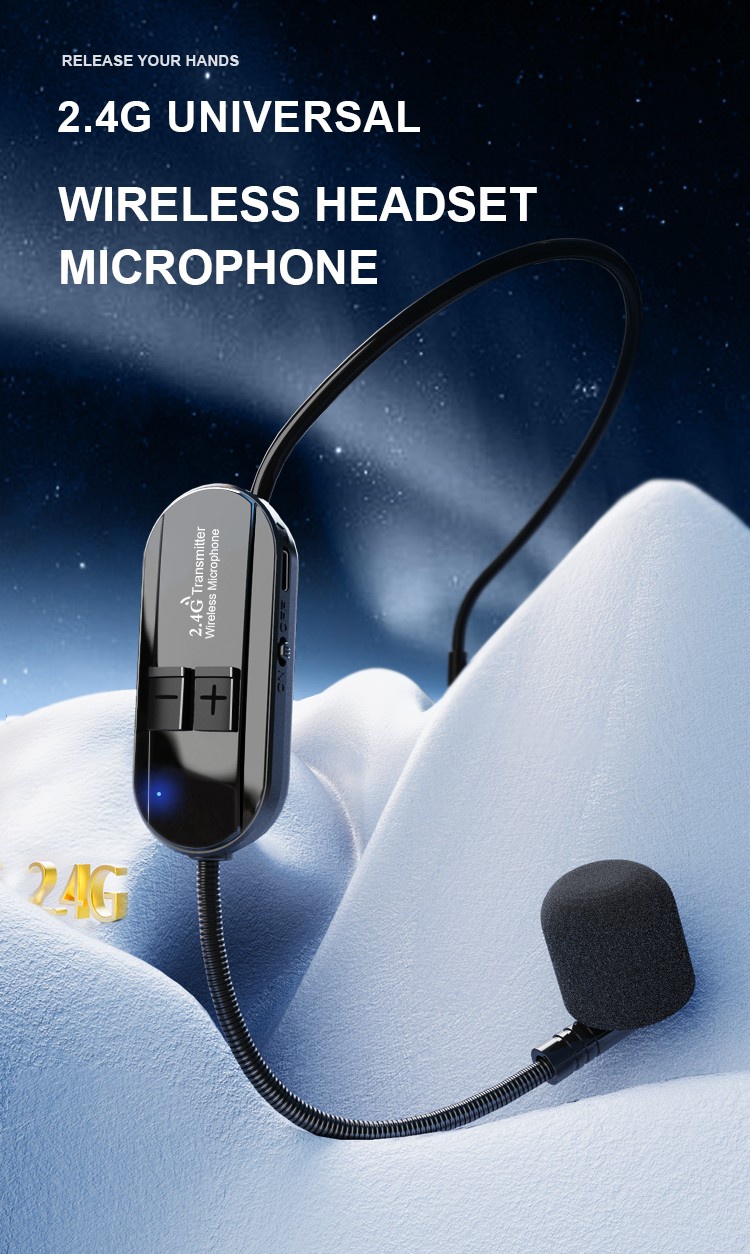 2.4G Head-Mounted Wireless Lavalier Microphone Headset for Voice ...