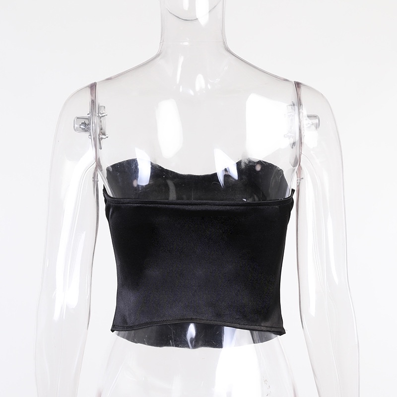 Sexy Women Tube Tops Solid Sleeveless Slim Skinny Corset Cropped Top