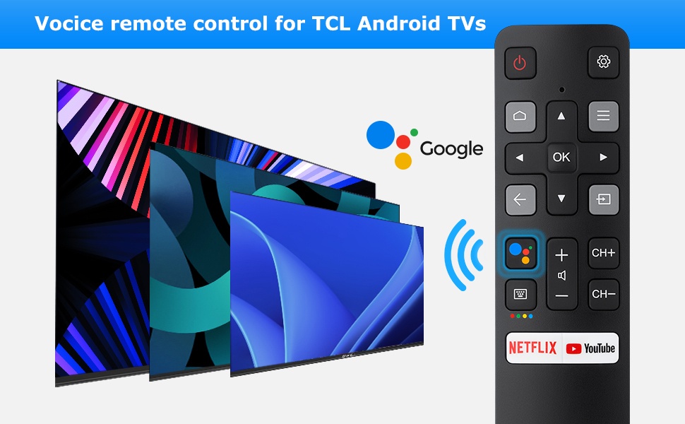 Voice Replacement for TCL-Android-TV-Remote,New Upgraded RC802V for TCL ...