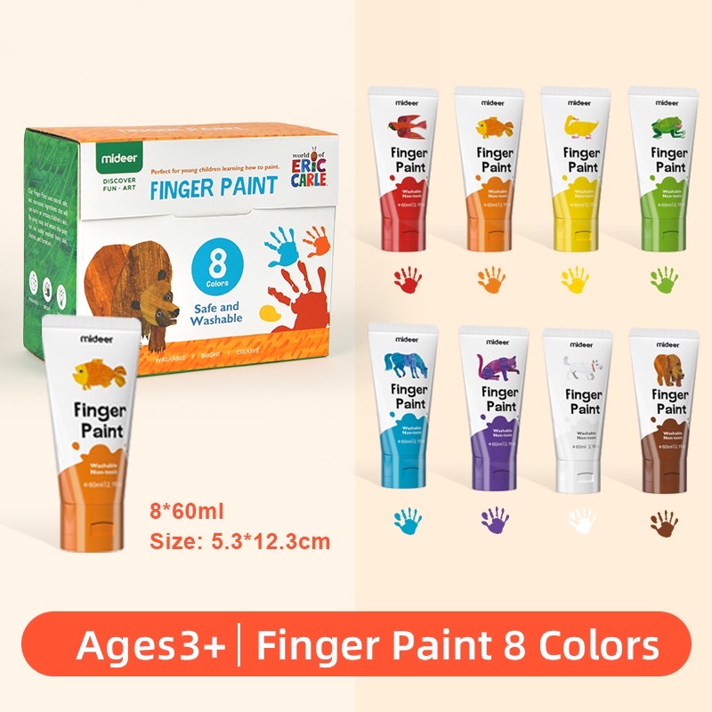 Finger Paint Mideer color set with hand-drawn notebook for children ...