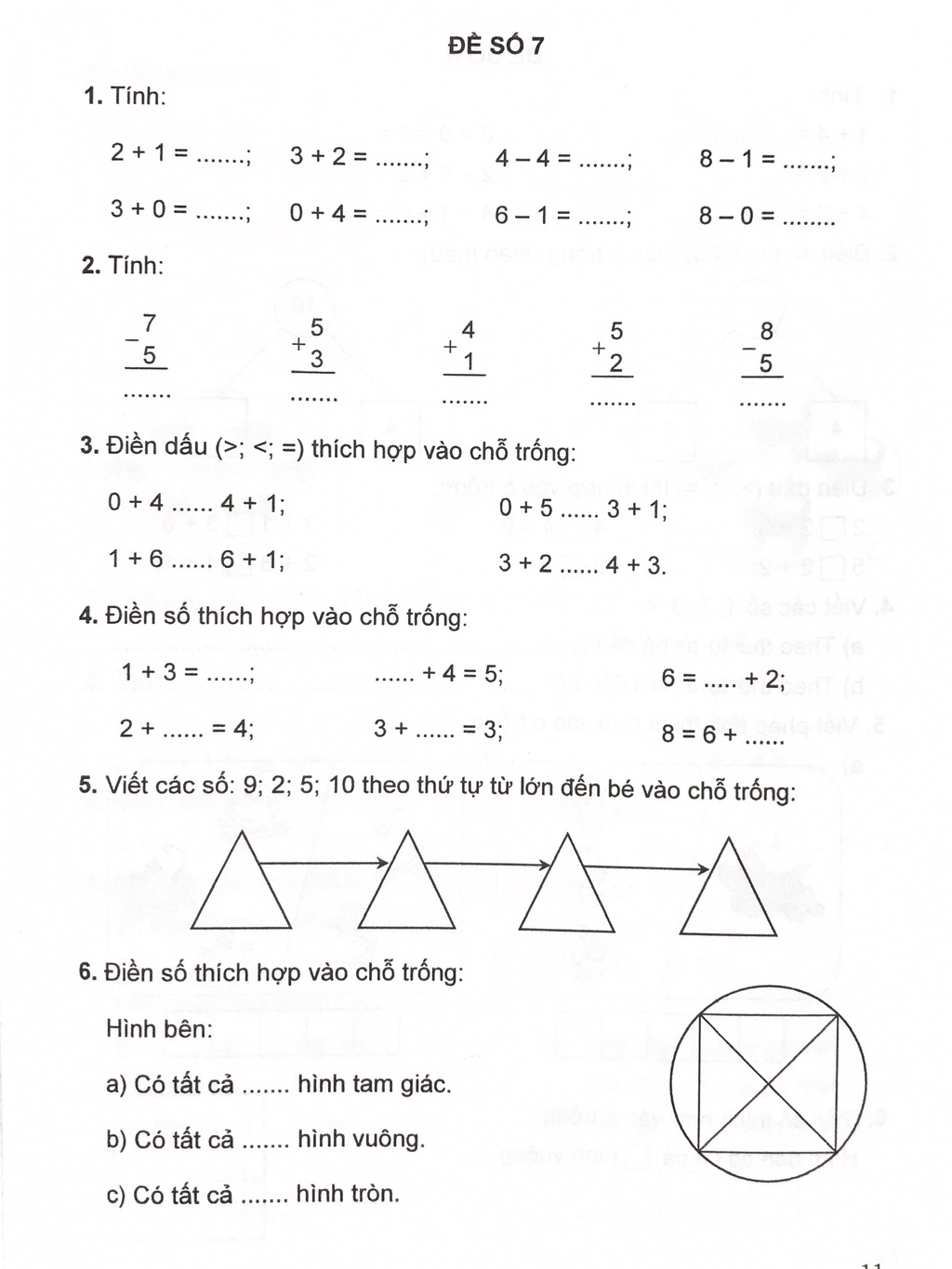 Book - Math - Vietnamese test set for grade 1 (According to the new ...