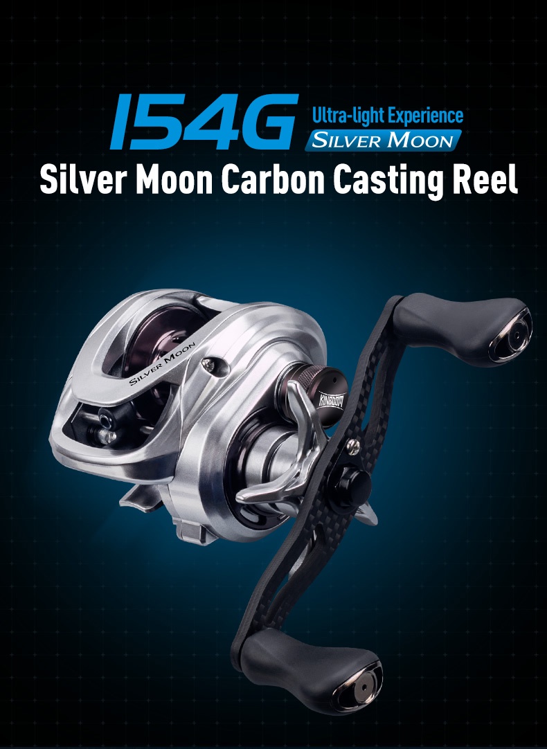 Kingdom SILVER MOON New 7.1:1 High Speed Baitcasting Reel 154g ...