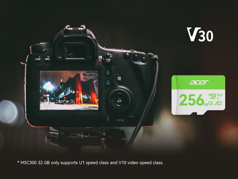 MicroSD Card Acer MSC300 UHS-I 32GB/64GB/128GB/256GB Supports V30 and ...