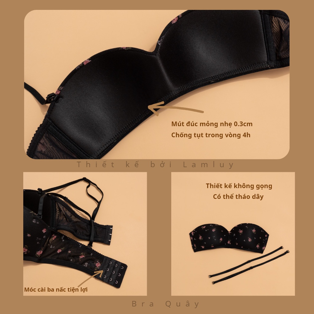 LAMLUY wireless bra with strapless, anti-slip bra design 1A31NM ...