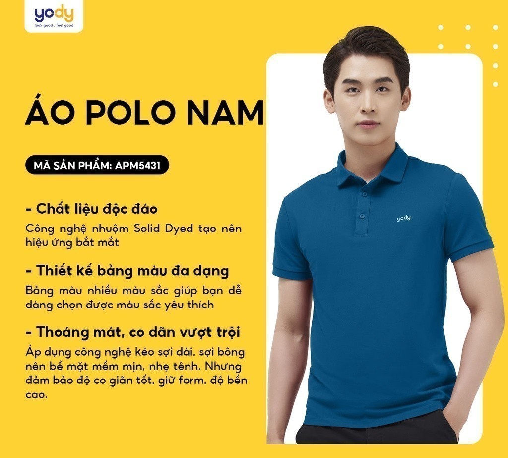 Yody men's bird's eye family polo shirt with cool form APM5431 | Shopee ...