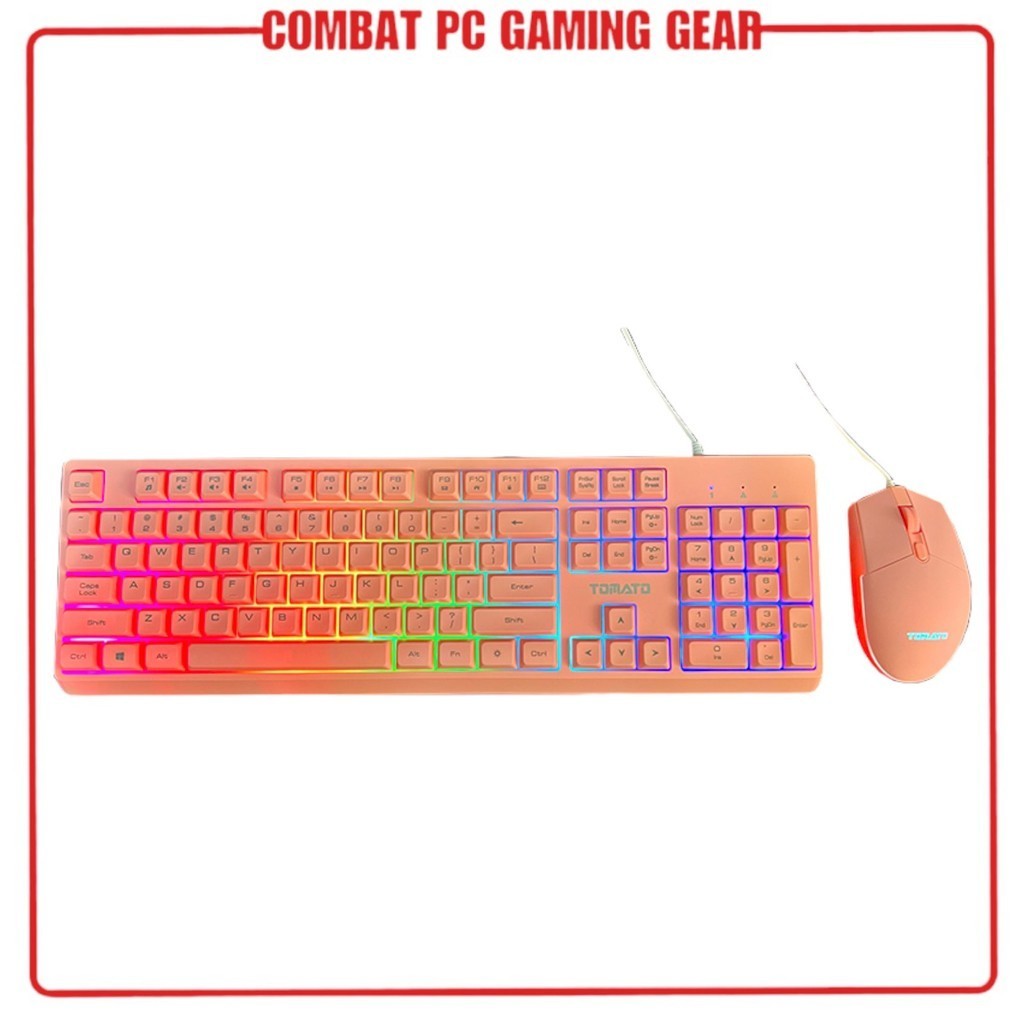 Genuine TOMATO S100 RGB Black / White / Pink Mouse Keyboard + Mouse Pad ...