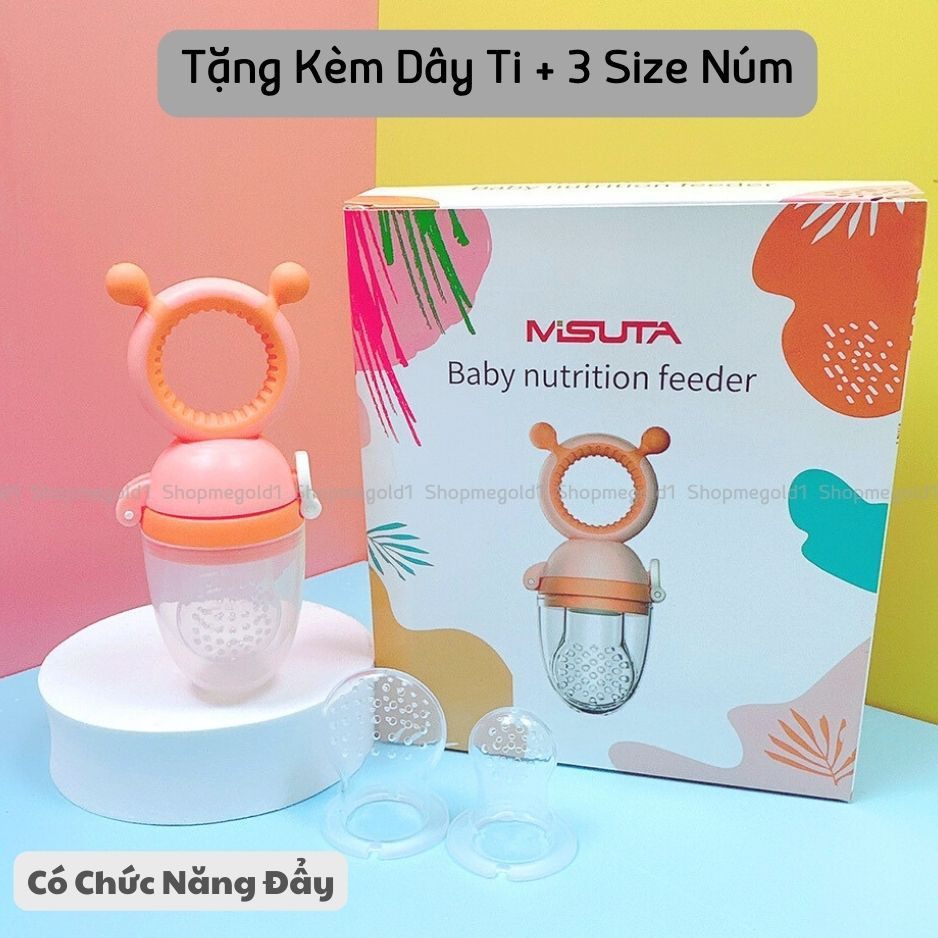 Misuta Anti-Chest Baby Pacifier, Weaning Chewing Bag with Push Nipple ...