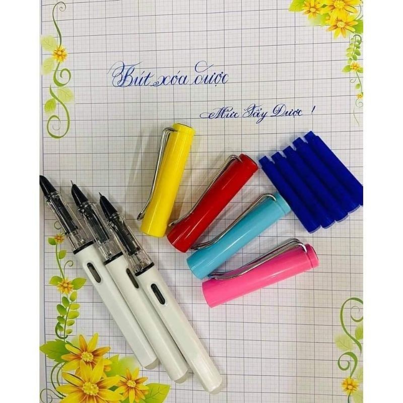 Student fountain pen with eraser, finely sharpened nib, super durable ...