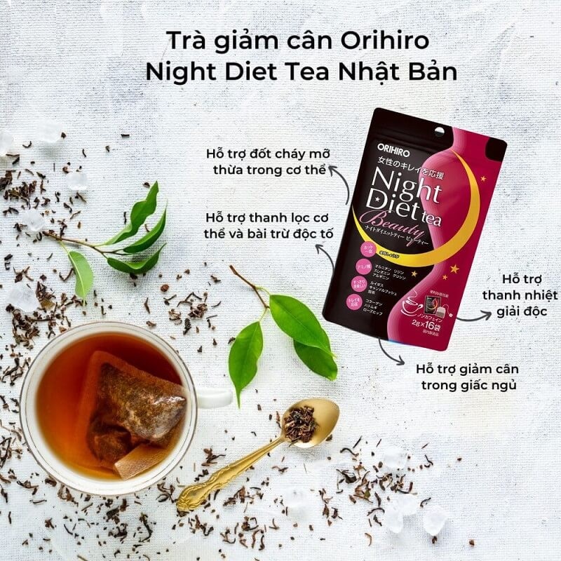 Night Diet Tea Beauty Orihiro Japanese Tea Bags (Bag of 16 Packs ...