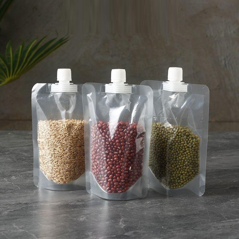 Transparent Plastic Water Bag 500ML, transparent plastic bag with lid ...