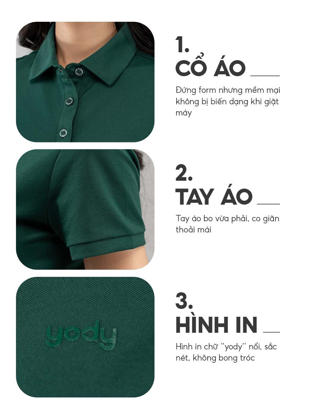 YODY Women's Polo Shirt Bird's Eye Cotton Stretch Cool Anti-Wrinkle ...