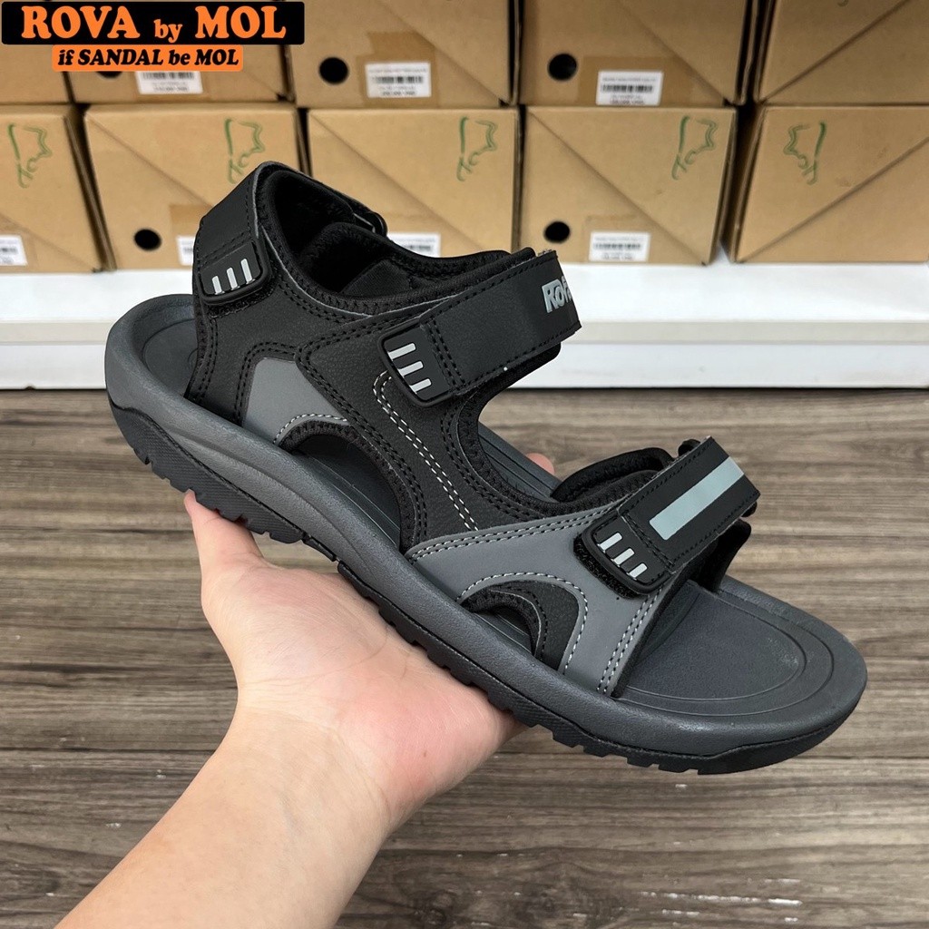 Rova men's Sandal with cross straps RV964B black | Rova RV964 | Shopee ...