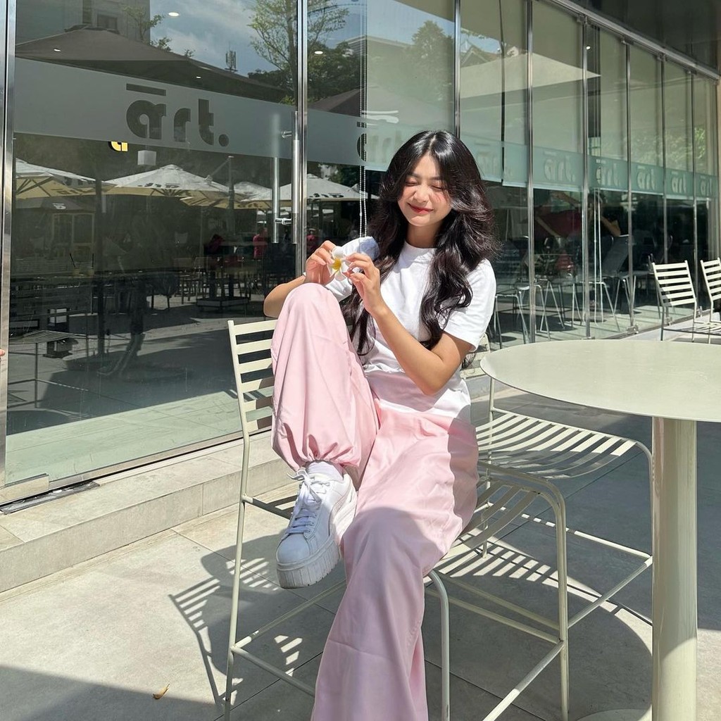 PARACHUTE Wide Leg Umbrella Pants Solid Color QTD012 | Shopee Philippines