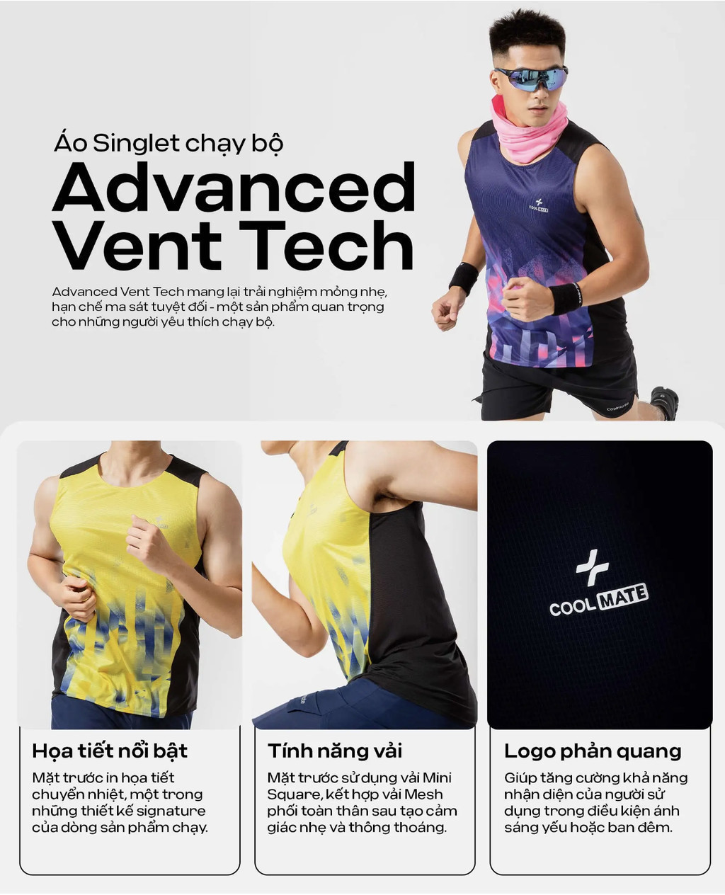 Coolmate Advanced Vent Tech Exdry Breathable Running Singlet | Shopee ...