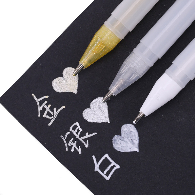 Multi-purpose white gel pen B122 Metallic white ink pen, glitter pen ...
