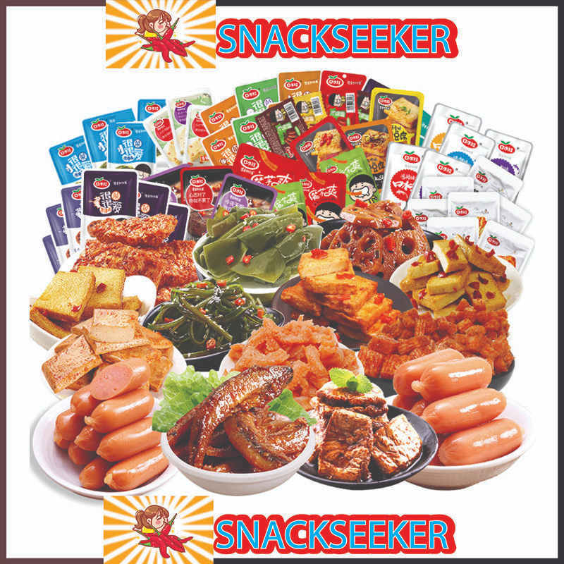 Set of Piece snacks duck leg, duck neck, sausage, Sichuan spicy chicken ...