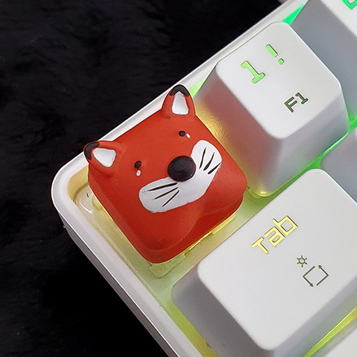 Very Beautiful Fox Face Keycap for Mechanical Keyboard Artisan Keycap ...