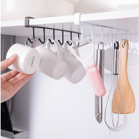 Bar of 6 Multi-Purpose Hangers with Clips Under Kitchen Cabinets, Table ...