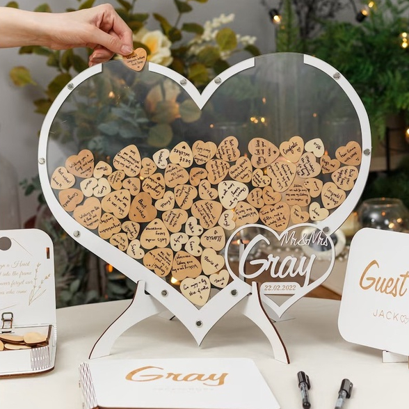 Wedding heart box, Guest wedding heart box, Wedding decoration, Free ...