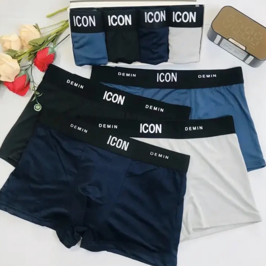 Box of 4 men's underwear, ICON boxers made of soft, smooth, super cool ...