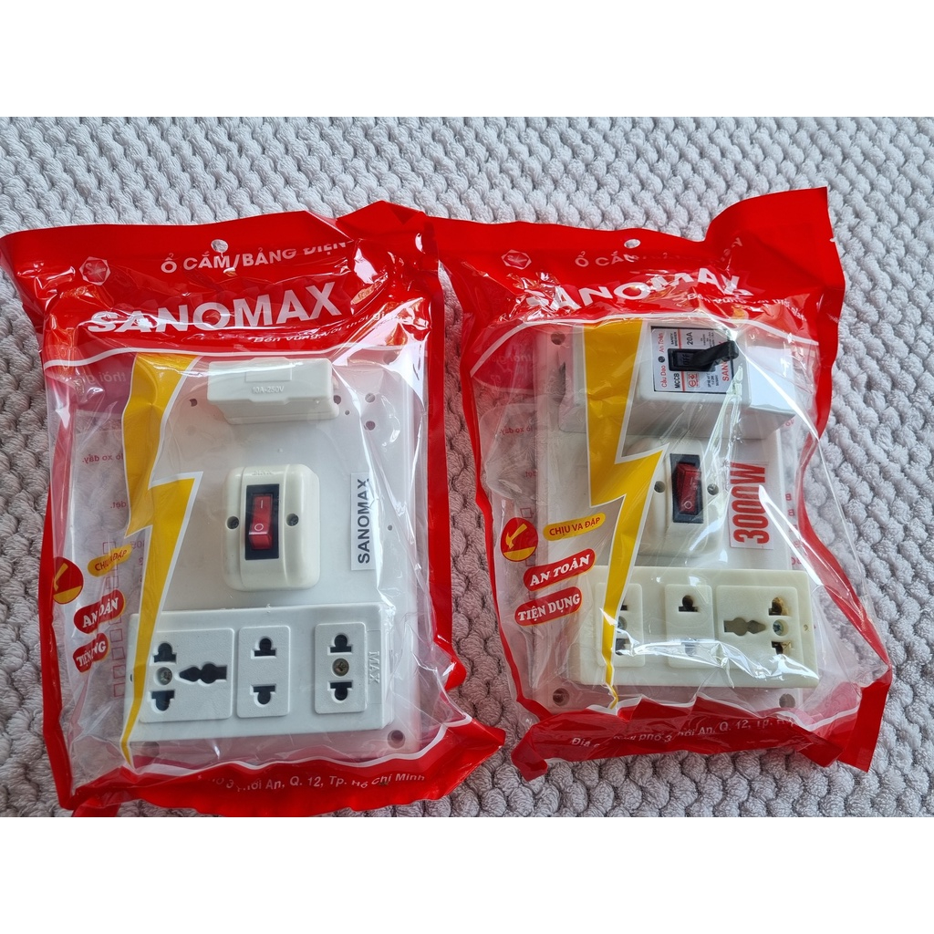 Pre-made Sanomax electrical panel with 1 switch and 3 sockets | Shopee ...