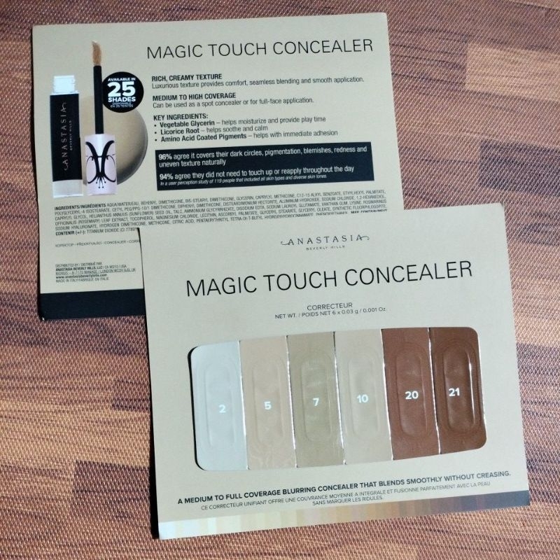 Sample / Anastasia Beverly Hills Magic Touch Concealer - Sample 6 tone ...