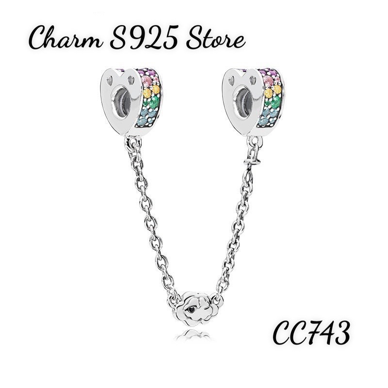 (HIGH Quality PRODUCT) CHARM SAFETY CHAIN LOCK WITH PURE S925 SILVER ...
