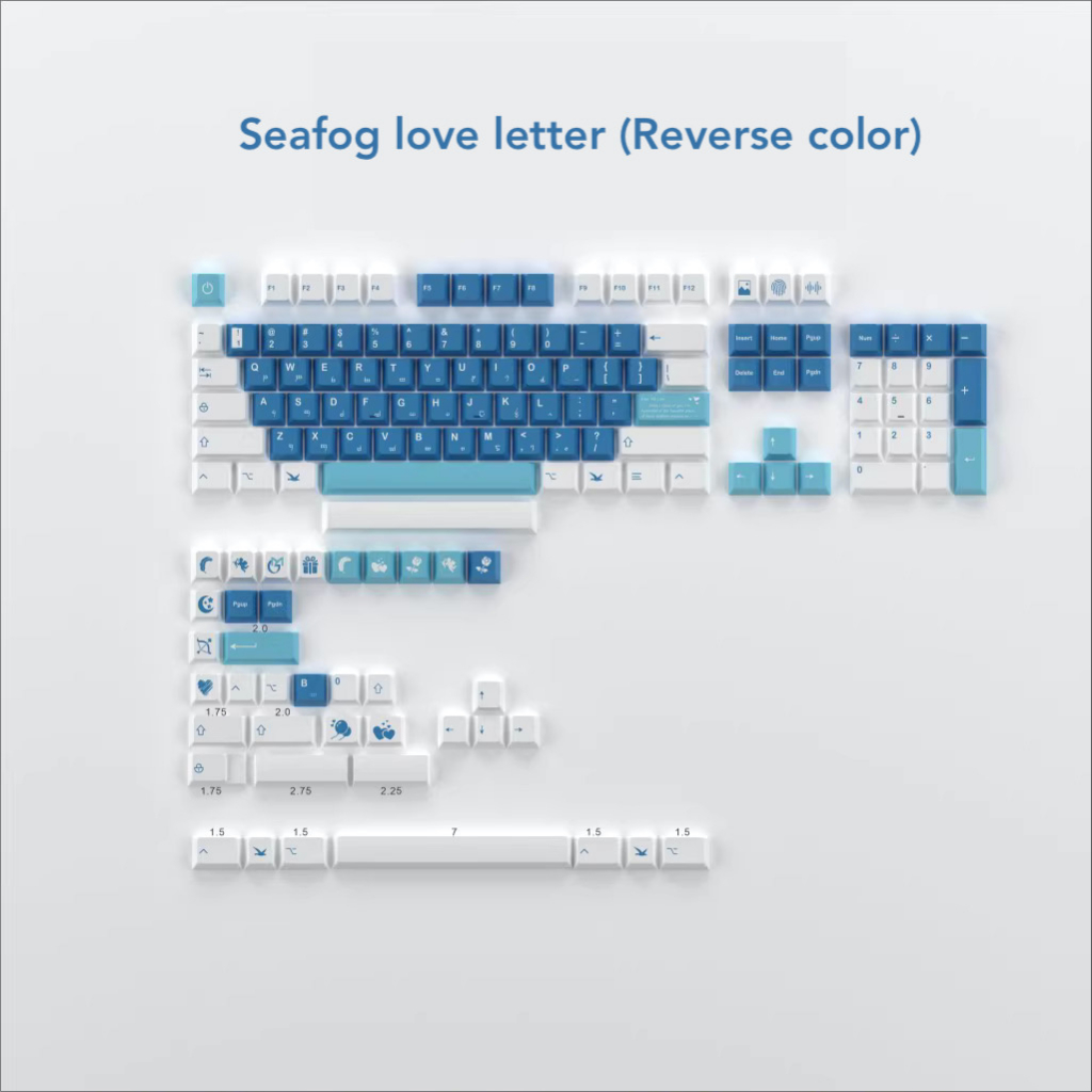 SEAFOG LOVE LETTER Keycap Cherry profile PBT Dyesub 143 keyboard ...