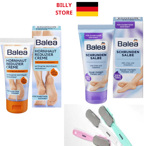 Heel scrubber, German Balea foot cream 50ml reduces dry, cracked heels ...