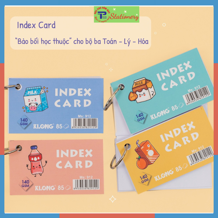 Klong Index Card set - 85 sheets with hanger 140/92; MS: 912, Flashcard ...