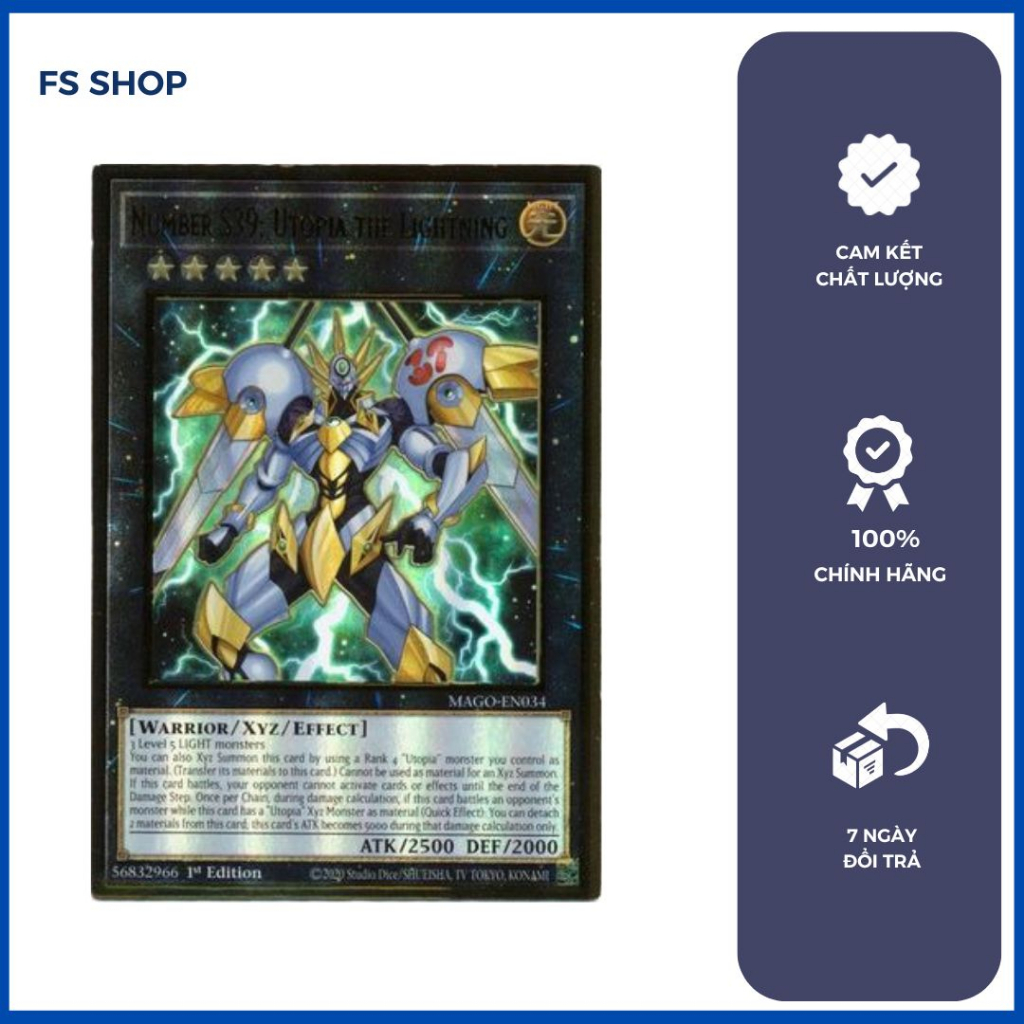 Genuine Yugioh Card Number S39: Utopia the Lightning (Premium Gold Rare) | Shopee Philippines