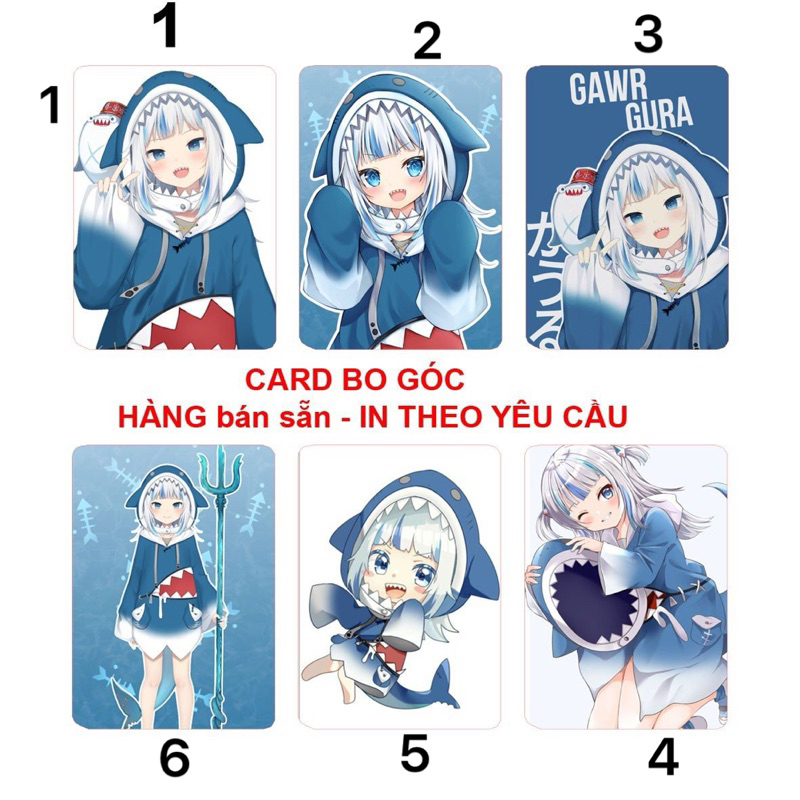 Gawr Gura Hololive card photo 6 corner cards / Gawr gura rounded corner card for wallet | Shopee ...