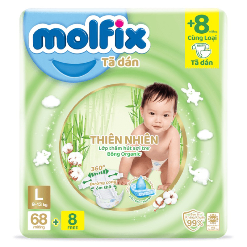 Molfix Natural Diaper Pants Size L For Babies From 9-13kg | Shopee ...