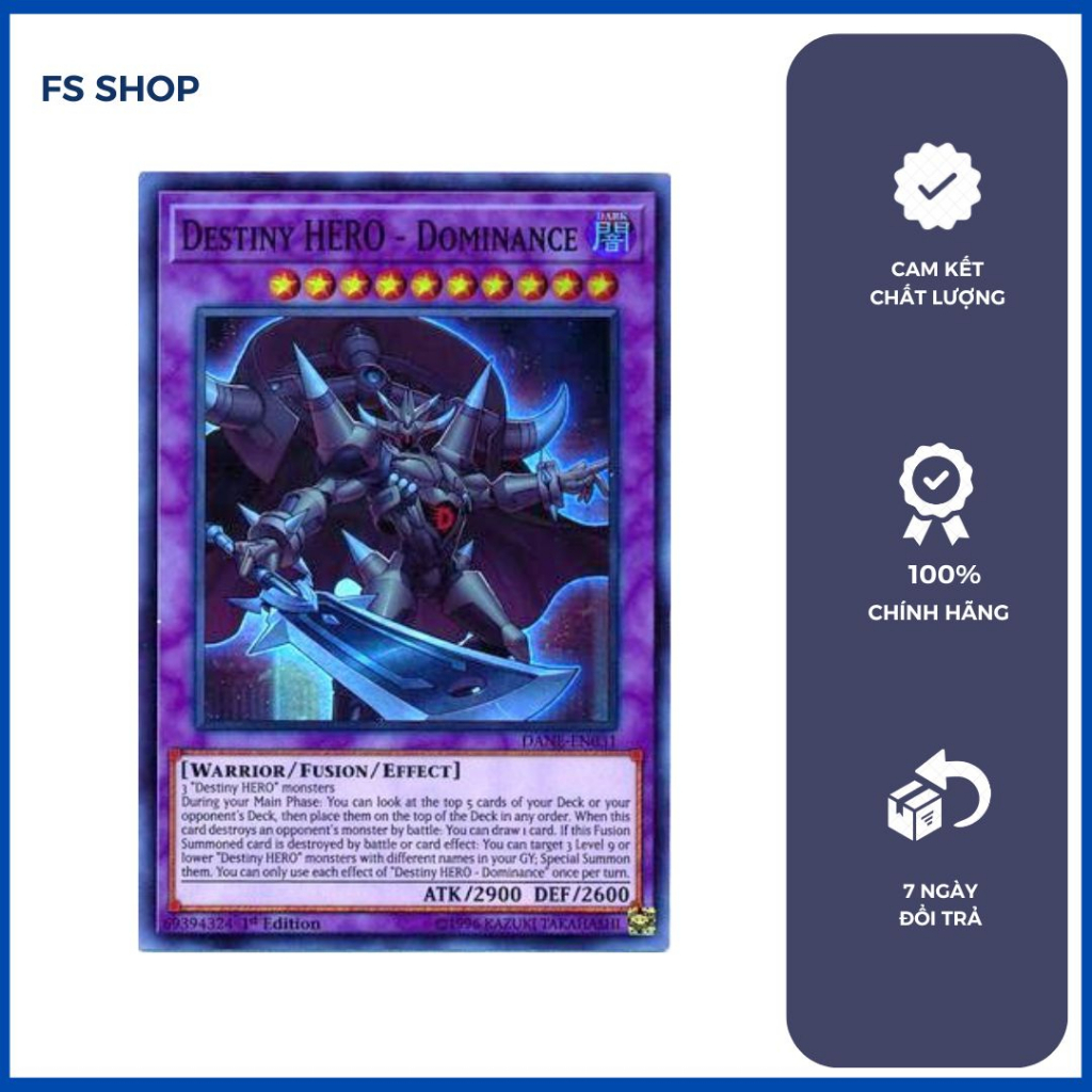 Destiny Hero Genuine Yugioh Card - Dominance (Super Rare) | Shopee ...
