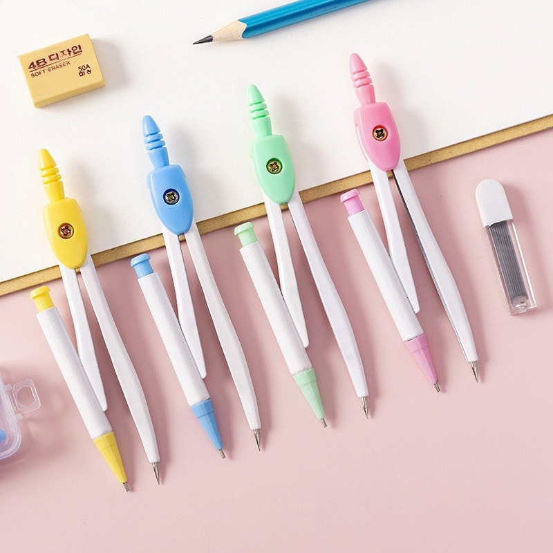 Steel Circle Drawing Compa Set, Cute Colorful Comba Ruler | Shopee ...