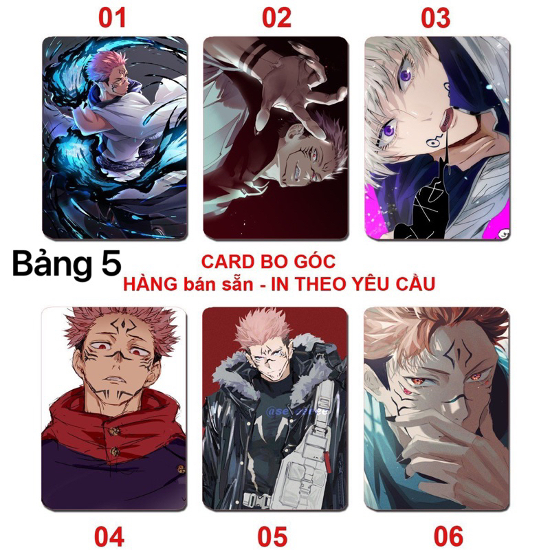 Yuji itadori JuJutsu kaisen rounded corner Card 6 different images ...